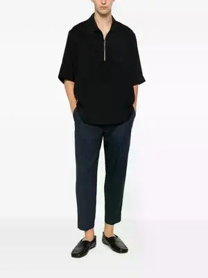 YES LONDON Quarter-zip Short-sleeve Polo Shirt