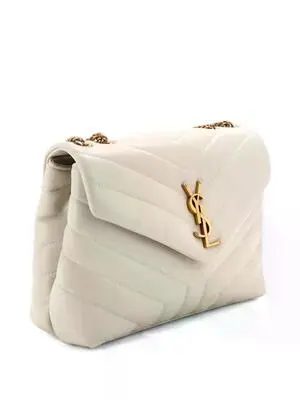 Saint Laurent Small Loulou Matelassé Chevron Leather Shoulder Bag - Neutrals