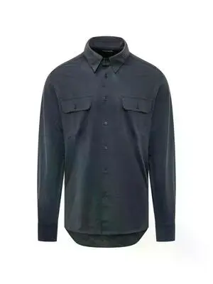 TOM FORD Button-up Chest-pocket Shirt - Blue