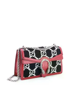 Gucci Dionysus Gg Tweed Small Shoulder Bag - Black