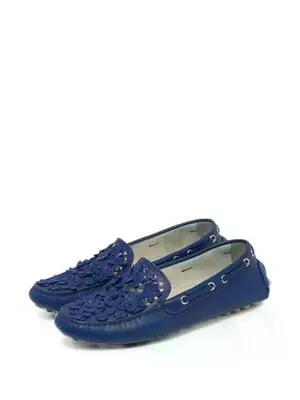 Dior Leather Loafers With Floral Appliqués