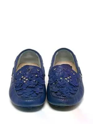 Dior Leather Loafers With Floral Appliqués