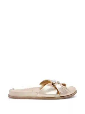JIMMY CHOO Rafi Pearl-detail Sandals - Gold