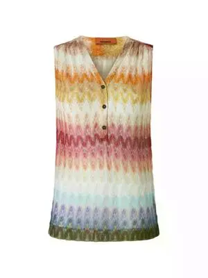 Missoni Zigzag-knit Sleeveless Top - Neutrals