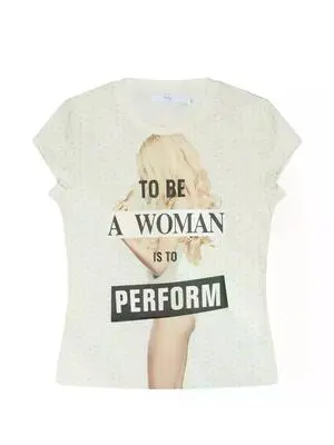 PRAYING Graphic Print Pointelle T-shirt