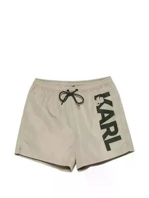 Karl Lagerfeld Logo-print Drawstring Swim Shorts - Green