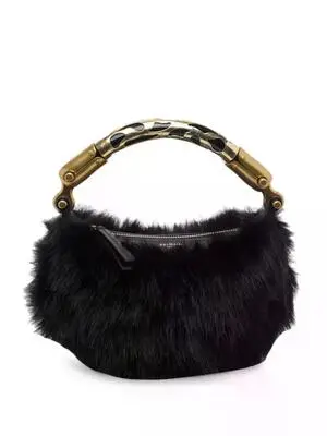 Balmain Mini Faux-fur Tote Bag - Black