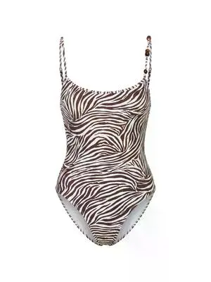 NICHOLAS Dione One Piece Suit Graphic Zebra - Brown