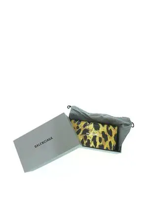 Balenciaga 2000-2017 Leopard Printed Calfskin Continental Wallet On Chain Crossbody Bag - Neutrals