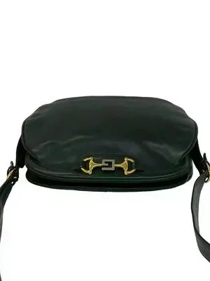 Gucci Calfskin Horsebit Crossbody Bag - Black