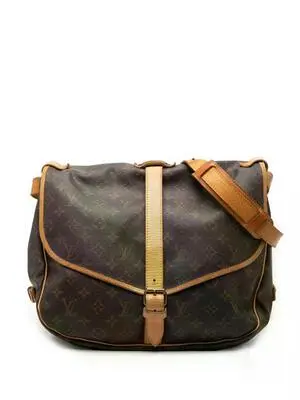 LOUIS VUITTON Monogram Saumur 35 Crossbody Bag - Brown
