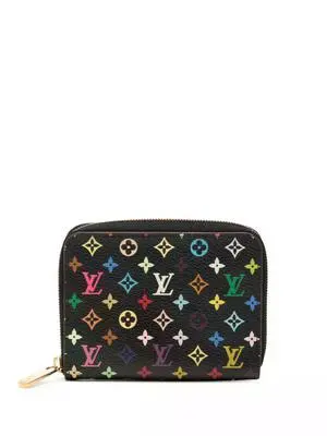 LOUIS VUITTON 2008 Monogram Multicolore Zippy Purse Coin Pouch - Black