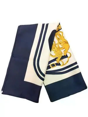 Hermès 2000-2026 Brides De Gala Silk Scarf 90 Scarves - Blue
