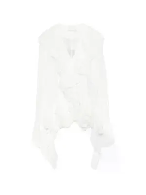 YCH Pleated Blouse With Ruffle Detailing