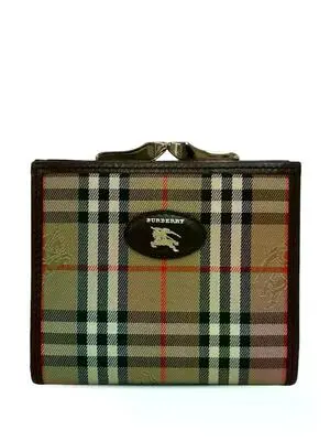 Burberry 20th Century Haymarket Check Canvas Bifold Wallet Small Wallets - Neutrals