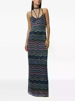 Missoni Zigzag Knit Sequin Embellished Dress - Black