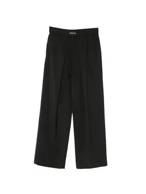 Loewe Logo Patch Pleated Trousers - Black