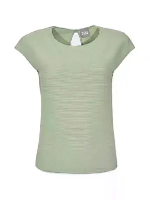 Max Mara Ribbed-knit Cap-sleeve Top