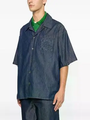 Loewe Anagram-embroidered Shirt - Blue