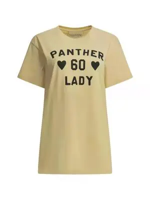 Valentino Garavani Slogan Print Cotton T-shirt - Neutrals