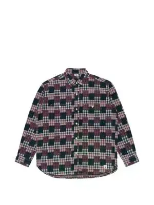 Edwin Work Patterned Button-down Cotton Shirt - Red