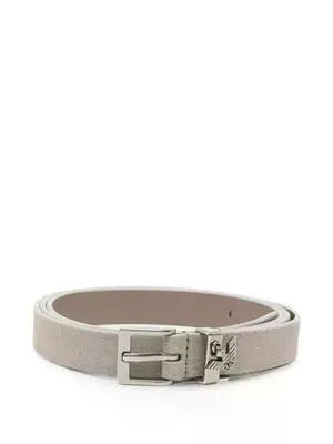 Emporio Armani Logo Plaque Suede Belt