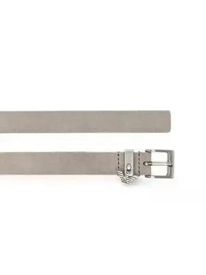 Emporio Armani Logo Plaque Suede Belt