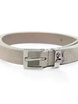 Emporio Armani Logo Plaque Suede Belt
