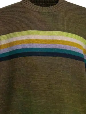 Kapital Rainbow Stripe Peace Sign Sweater - Brown