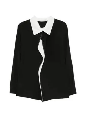 YCH Contrast Collar Blouse - Black