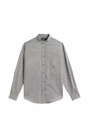 Portuguese Flannel Marvin Stripe-pattern Mandarin-collar Shirt - Grey
