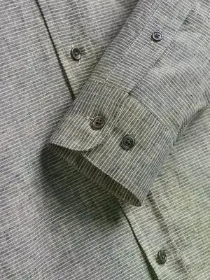 Portuguese Flannel Marvin Stripe-pattern Mandarin-collar Shirt