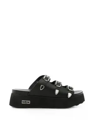 CULT Janis Buckle Embellishment Sandals - Black