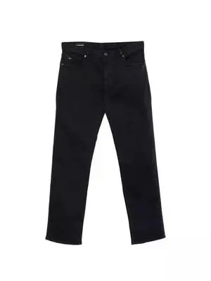 Emporio Armani Straight Leg Jeans With Logo Patch