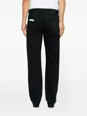 Emporio Armani Straight Leg Jeans With Logo Patch