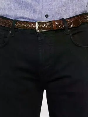 Emporio Armani Straight Leg Jeans With Logo Patch