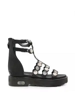 CULT Ziggy Stud-embellishment Leather Sandals - Black