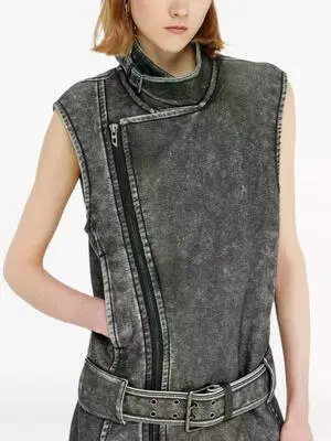 DIESEL® Biker-style Belted Mini Dress