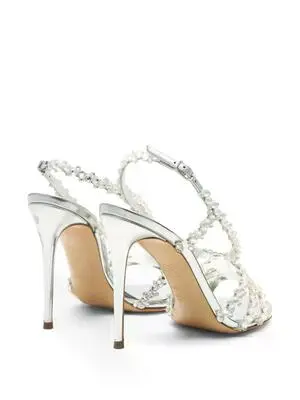 Casadei Julia C-love Crystal-embellished Slingback Sandals