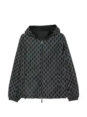 Emporio Armani Monogram Print Reversible Jacket - Black