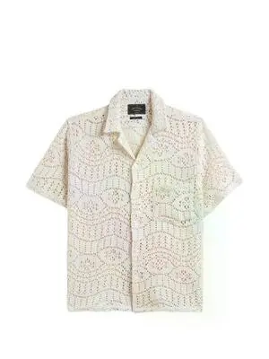 Portuguese Flannel Eye Crochet-knit Short-sleeve Shirt - Neutrals