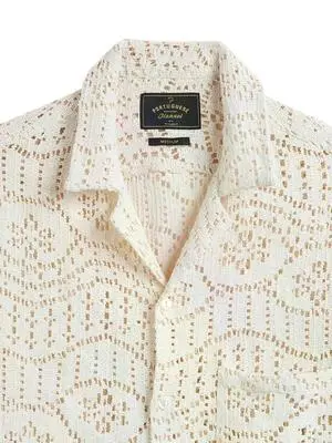 Portuguese Flannel Eye Crochet-knit Short-sleeve Shirt