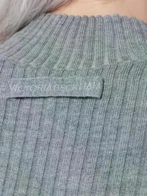 Victoria Beckham Ribbed Knit Sweater - Grey