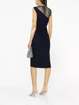 Givenchy Navy Mesh Panel Midi Dress