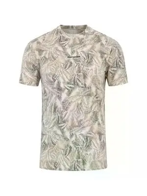 Armani Exchange Leaf-print Logo T-shirt - Neutrals