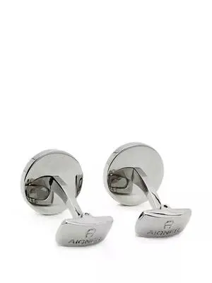 AIGNER Round-shape Enamel Cufflinks