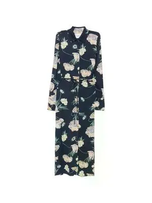 Erdem Floral Print Midi Dress - Blue