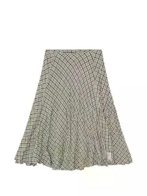 DIESEL® Seersucker-effect Check Midi Skirt