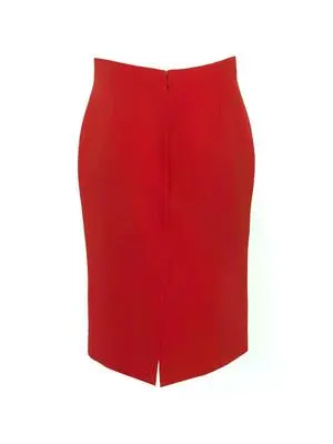 Alexander McQueen Crepe Pencil Skirt With Rear Slit