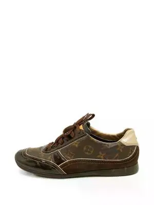 LOUIS VUITTON Globe Trotter Lace-up Leather Sneakers - Brown